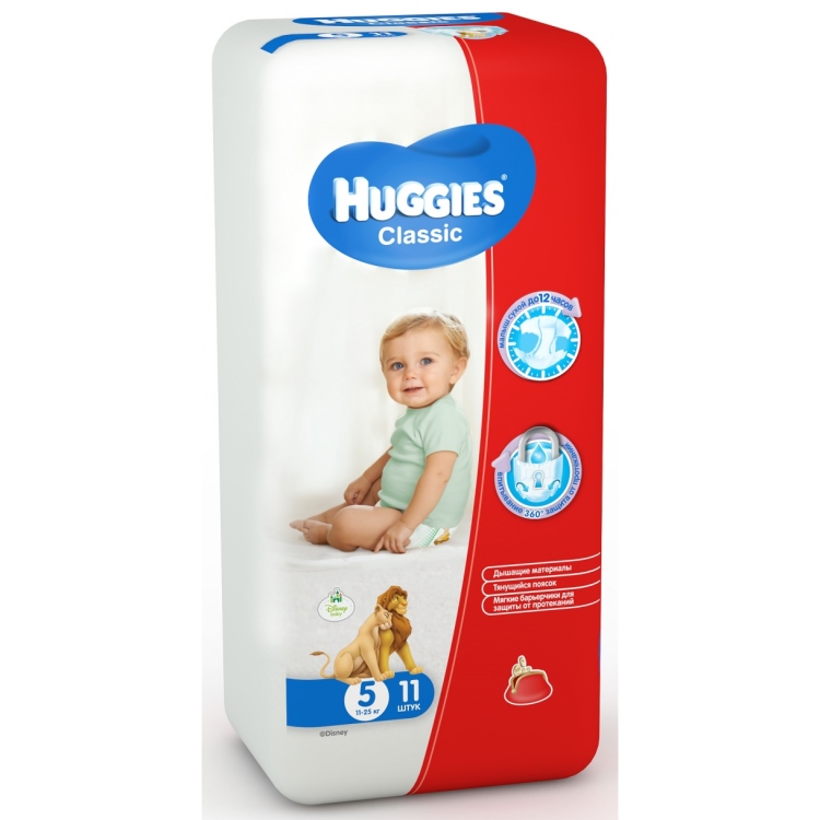 Huggies Classic Подгузники (5) 11- 25 кг - 11 шт